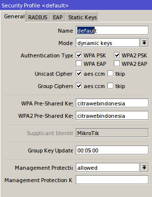 Citraweb.com : Private Pre-Shared Key pada jaringan Wireless